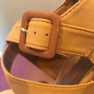 BAMBOO | Shoes | Tan Wedge Heel Sandals | Poshmark